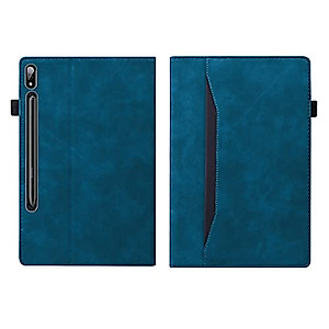 Case for Samsung Galaxy Tab S8 Plus 12.4 inch/Tab S8+/Tab S7 FE, Galaxy Tab S7+/S7 Plus(SM-T970/T976) Folio Case Shell Auto Wake/Sleep PU Leather Business Wallet Cover with Card Holder,Peacock Blue