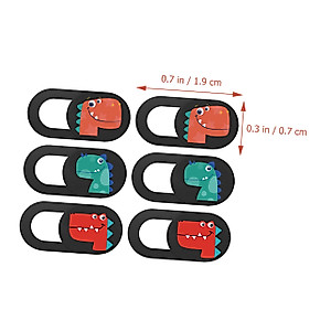 KOMBIUDA 6 Pcs Dinosaur Pattern Laptop Camera Slide Webcam Privacy Lens Protector for Computer and Tablet Cute and Functional Webcam for Enhanced Privacy