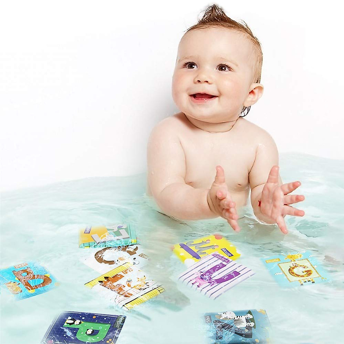 26 PCS Baby Soft Alphabet Cards Toys,Baby Bath Toy ABC Alphabet Baby Flash Cards Early Learning Educational Toy,Washable Waterproof Letter Toys for Toddler Kid Boy Girl 0 1 2 3 4Y