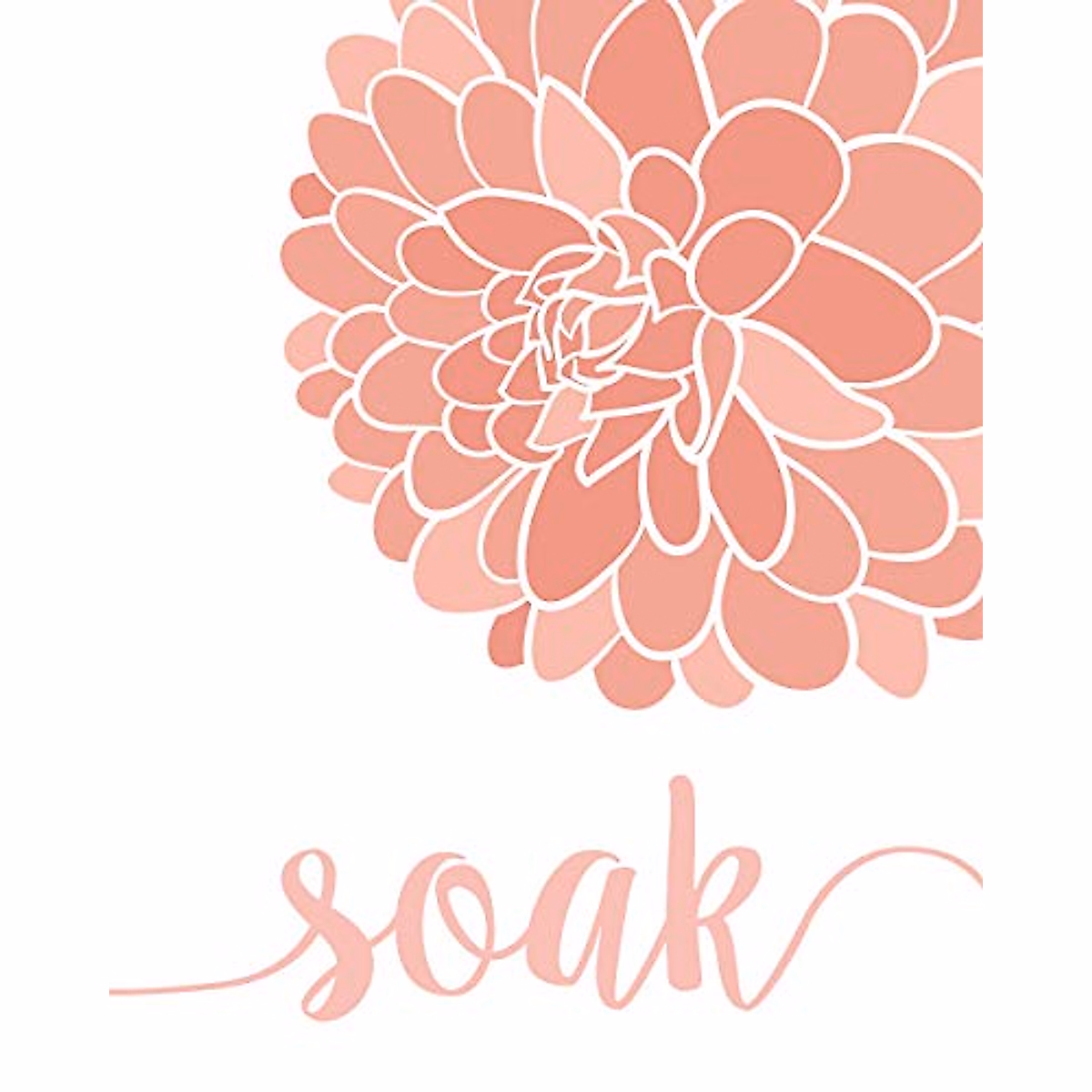 Relax Soak Unwind Breathe Pink White Blend Bath Flowers Prints, 4 (8x10) Unframed Photos, Wall Art Decor Gifts Under 20 for Home Office Studio College Student Teacher Floral Garden Yoga Inspired Fans