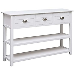 Sideboard,Buffet Cabinet Storage Kitchen Cabinet Farmhouse Buffet Server Bar Wine Cabinet Console Table for Kitchen,Dining Room,Living Room,Entryway,White 45.3"x11.8"x29.9" Wood