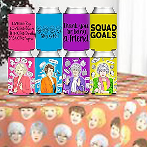 HOMEZZO Golden Girls Themed Party Can Coolers, 8 Pcs Funny Golden Girls Can Sleeves for Girls Party