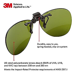 3M Safety Glasses, Infrared Welding Flip-Up Infrared Shade 3 Lens, ANSI Z87, Fits Over Most Metal Protective Eyewear