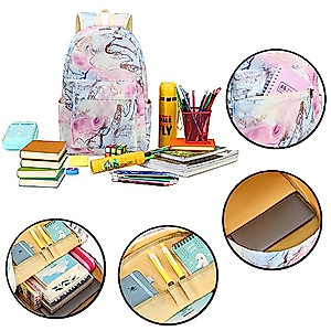 LOIDOU Backpack for Teen Girls Bookbags School Backpack with Lunch Box and Pencil Case 3 in 1 School Bags Set