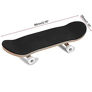 Lazmin Wood Finger Skateboard Alloy Stent Bearing Wheel Fingerboard Novelty Toy Reduce Pressure Kids Gifts(White)