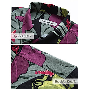 Havana Breeze Men's Hawaiian Button Shirts Breathable & Luxurious Silk Blend Short Sleeve Blouse for Vacation Safflower XXL