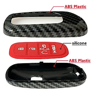 REPROTECTING ABS Rubber Key Fob Cover Compatible with (5 Buttons) 2022-2025 Honda Accord Civic HR-V CR-V Pilot Sport SI EX EX-L Touring (2pcs Black+Key Chain, ABS/5 Buttons)