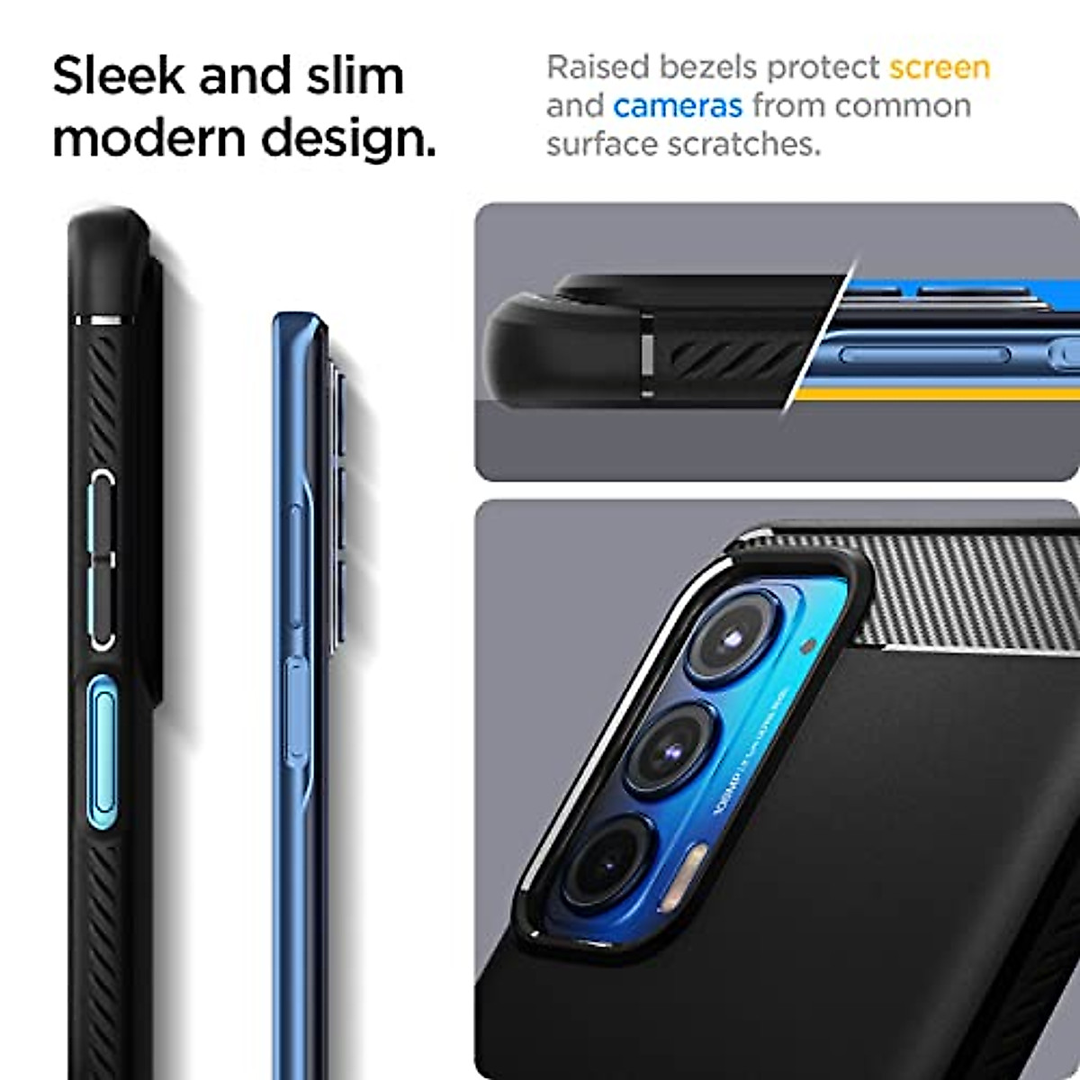Spigen Rugged Armor Designed for Motorola Edge (2021) Case (2021) - Matte Black