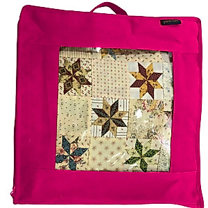 Yazzii Quilt Block Showcase Bag - Portable Storage Bag Organizer - Multipurpose Storage Organizer for Sewing Projects, Fabric Pieces, Quilt Blocks, Appliques, Stitcheries & More.-Fuchsia