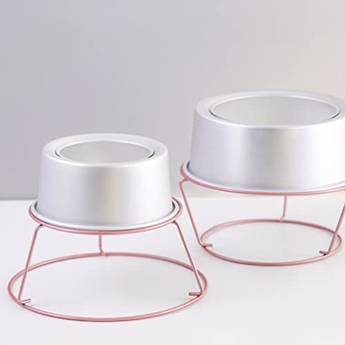 Luxshiny Bread Cooling Rack Alloy Round Chiffon Cake Cooling Rack Reusable Baking Cake Embryo Rack Cooling Bracket Kitchen Baking Accessories (Rose Gold)