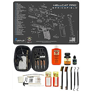 Range Warrior 27 Pc Gun Cleaning Kit - Compatible with Staccato - Schematic (Exploded View) Mat, Range Warrior Universal .22 9mm - .45 Kit & Tac Book Accessories Set