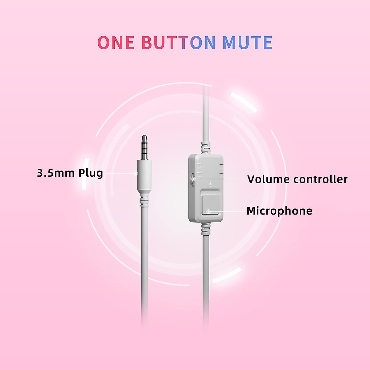 SOMIC G951s Pink Stereo Gaming Headset with Mic for PS4,Xbox,PC,Mobile Phone,3.5mm Noise Reduction Cat Ear Headphones Lightweight Over Ear Headphones for Girls