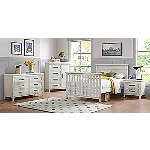 Soho Baby 49045480 Ellison Premium 4-Drawer Chifferobe with Adjustable Shelves, Wire Brush Rustic White Finish