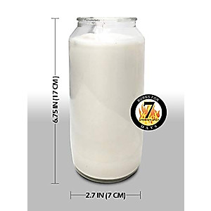 Hyoola 7 Day White Prayer Candle in Glass Jar- 2 Pack - Memory Candle for Religious, Memorial, Vigil and Emergency - 100% Vegetable Oil Wax