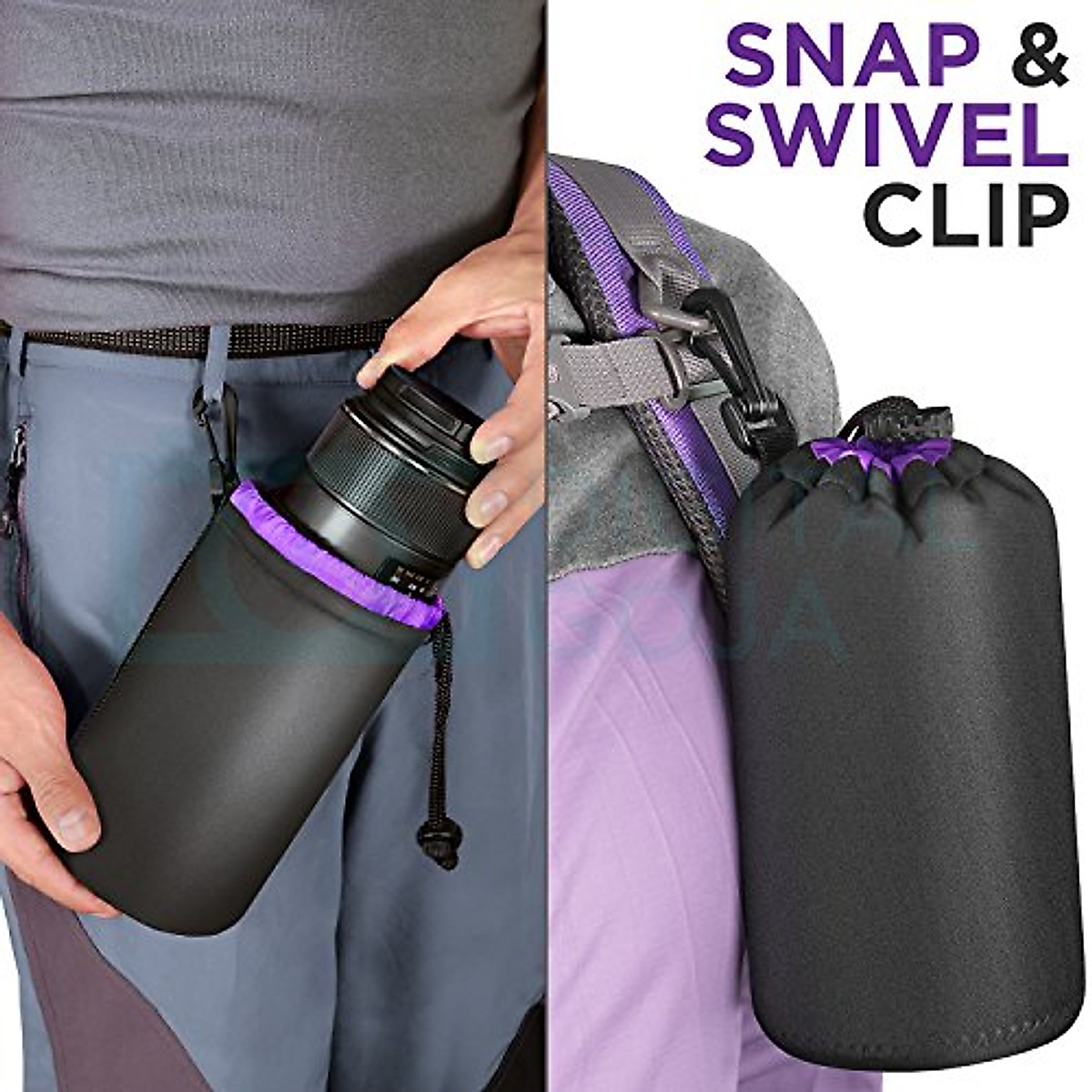 Altura Photo (3 Pack) Thick Protective Neoprene Pouch Set for DSLR Camera Lens (Canon, Nikon, Pentax, Sony, Tamron, Sigma, Olympus, Panasonic, Fuji) - Includes: Small, Medium and Large Pouches