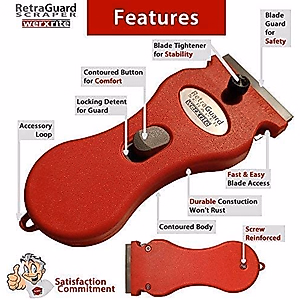 Werxrite Metal Blade Razor Scraper + 25 Replacement Carbon Steel Scraper Blades