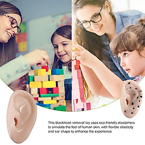 Jocyshop Pimple Popper Toy Novelty Ear Shaped Blackhead Remover Toy Funny Pimple Skin Color 4.3x2.5x1.3 Inch