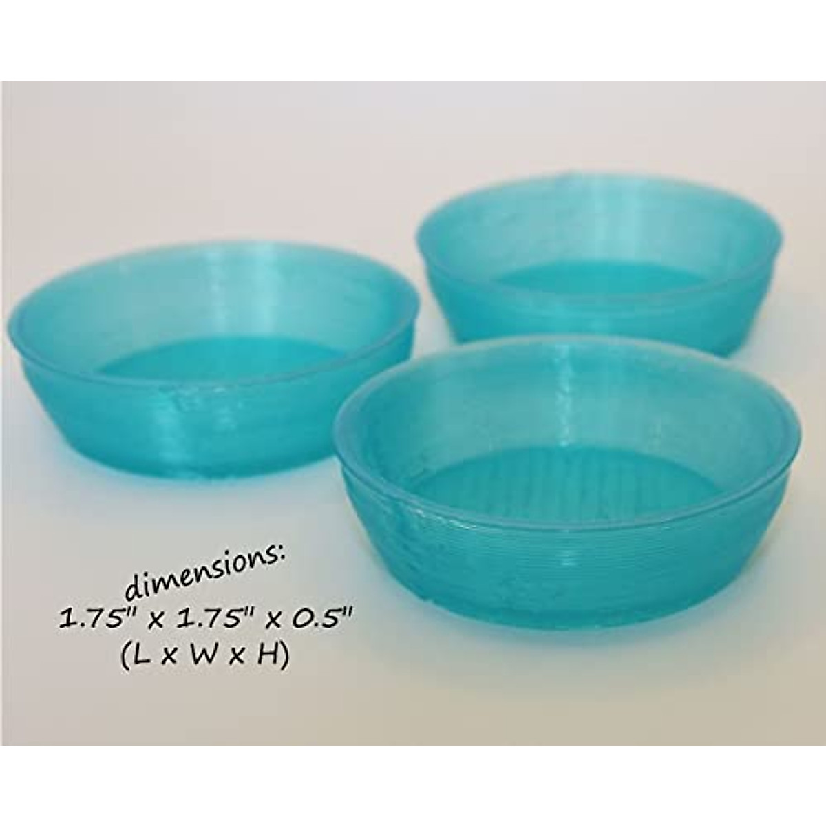 Stroodies 0.5oz Crested Gecko Bowls | Multi-Color |12-pack | (Multiple Colors (Aqua, Champagne, Clear, & Jadeite)