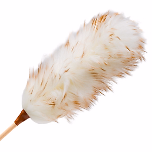 Redecker Lambswool Duster, Natural Magnet for Dust and Fine Particles, Cleans Without Scratching, Untreated Lambswool and Untreated Wooden Handle, 27-1/2 inches, Made in Belgium