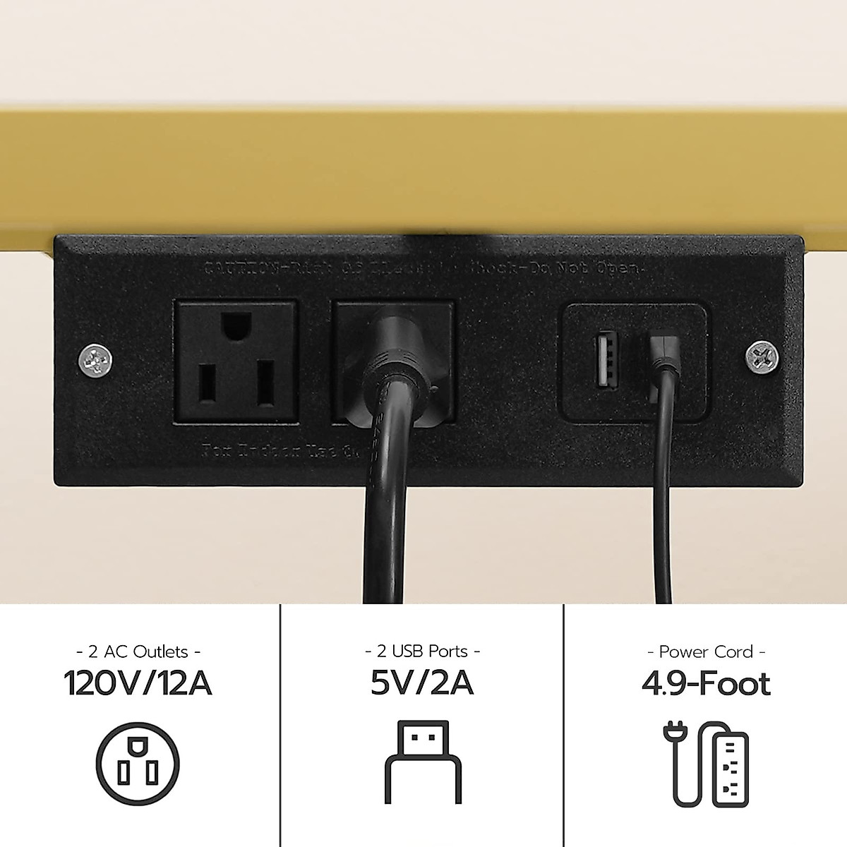 HOOBRO TV Stand with LED Lights and Power Outlets for TVs up to 65", Modern 55 Inch Tempered Glass TV Console Table with Open Shelves, Media Entertainment Center for Living Room, Gold GD145UDS01