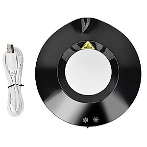 ASHATA Coffee Mug Warmer Iced, Temperature Control Smart Mug Pad for Coffee Tea and Milk, Smart Beverage Cup Mat Warmer Cooler for Travel Office Home, Red Light for Heating, Blue Light for Cooling