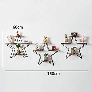 PIBM Stylish Simplicity Shelf Wall Mounted Floating Rack Shelves Living Room Multifunction Decoration Display Stand Iron Art Multi-Layer Bedroom,Kitchen, Black , b