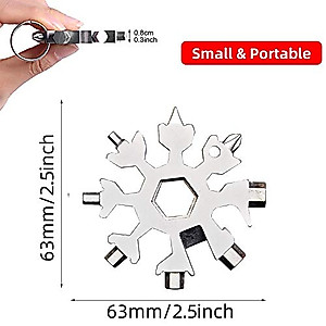 Stocking Stuffers for Men 18-in-1 Snowflake Multi Tool, Christmas Day Men Xmas Gifts Stainless Portable Steel Multi-Tool, Snowflake Bottle Opener Flat Phillips Screwdriver Kit Wrench Daily Tool