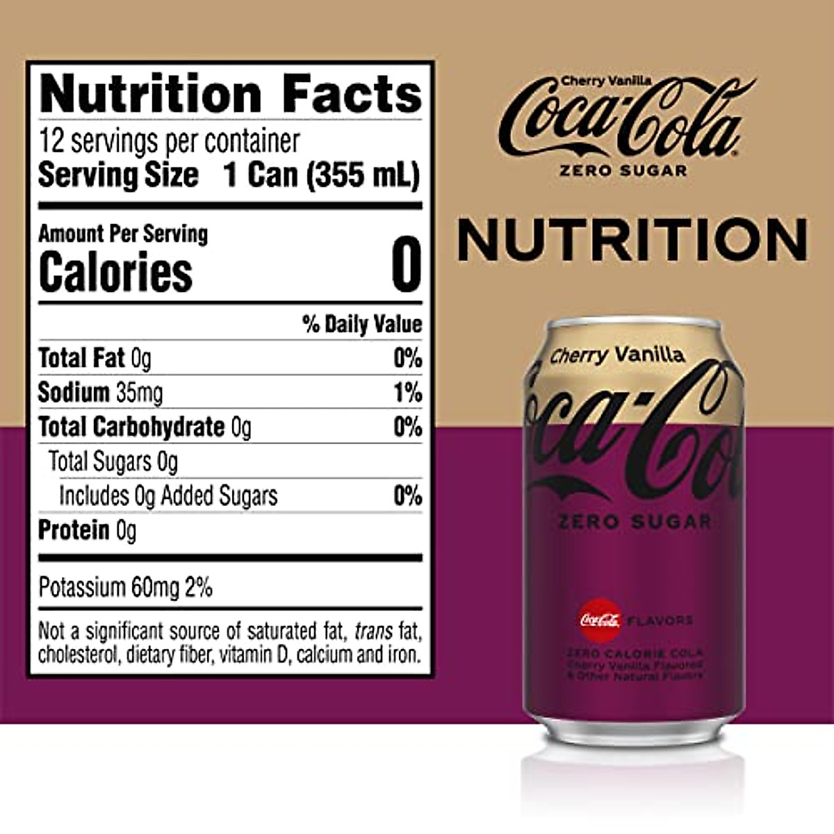 Coca-Cola Cherry Vanilla Zero, 12 Fl oz (Pack Of 12)