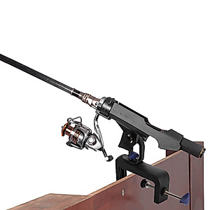 ZENFUN 2 Pack Fishing Boat Rods Holder, 360 Degree Rotation Adjustable Power Lock Fishing Rods Racks, Large Clamp Opening Folding Rod Holder for Canoe, Kayaks, Easy Installation, Bonus Screws