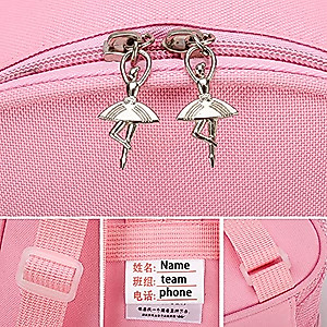 Yitengteng Ballerina Bag,Nylon Dance Backpack Bag for Girls,Simple and Large-capacity Children's Bag (Pink)