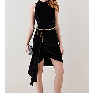 LOREMOW 2 Pcs Belly Waist Chain for Women Chain Belts for Dress Rhinestone Waist Chain Body Chain Jewelry G135