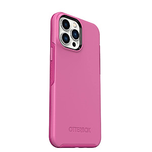 OtterBox iPhone 13 Pro Max and iPhone 12 Pro Max Symmetry Series+ Case - Strawberry Pink , ultra-sleek, snaps to MagSafe, raised edges protect camera & screen