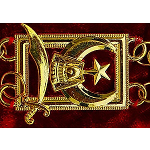 DEURA Masonic Collar Shriners Shriner's GOLD PLATED // RED BACKING DMR-600GR