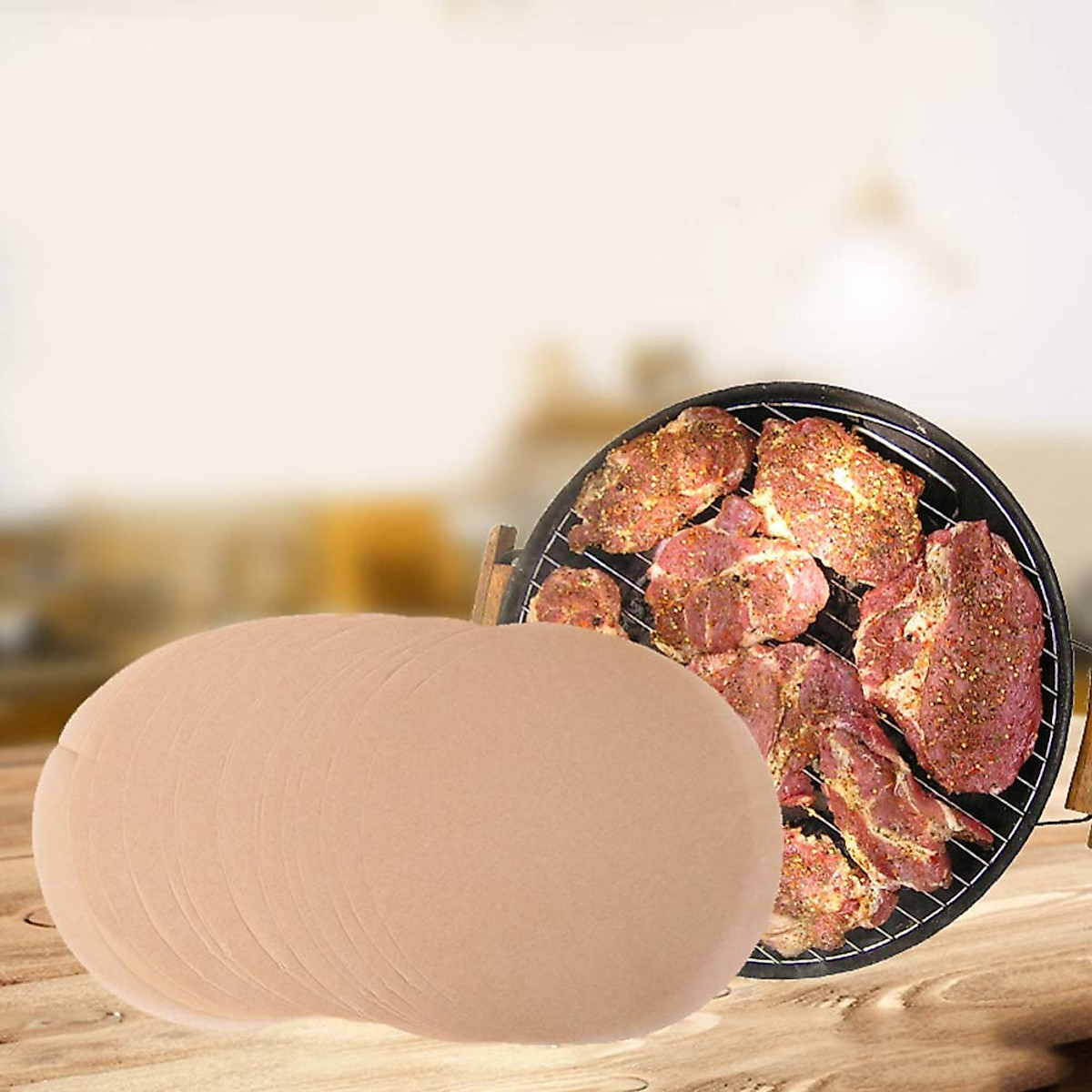 Hemoton 100 Pcs 8.5 Inch Round Parchment Paper, Non-stick Barbecue Paper Baking Sheets, Paper Liners Sheets for Baking Cakes, Cooking, Dutch Oven, Air Fryer, Cheesecakes, Tortilla (Random Color)