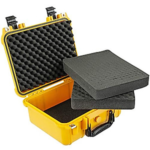 Eylar Protective Hard Case Water & Shock Proof w/Foam TSA Approved 13.37 inch 11.62 inch 6 inch Yellow