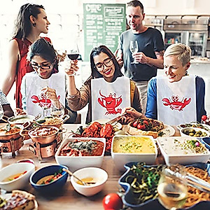 Geyoga 30 Piece lobster Bibs 23 Inch Crawfish Boil Seafood Boil Party Supplies Crab Plastic Seafood Funny Bibs for Adult Size