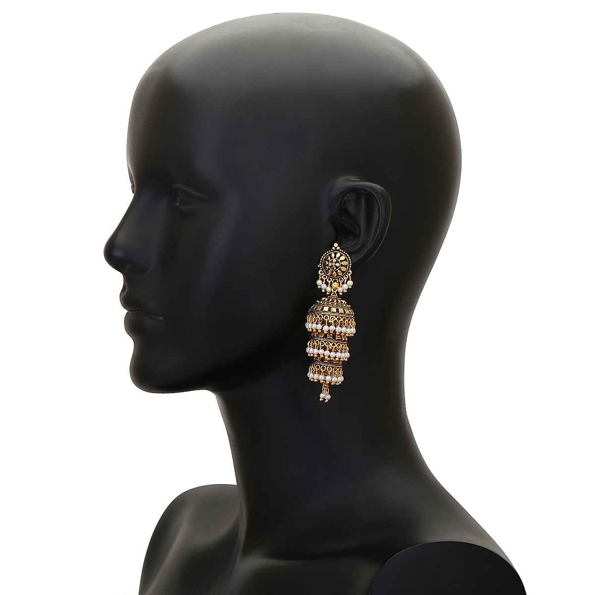 Jwellmart Bollywood Traditional Ethnic Pearl Jhumka Jhumki Indian Earrings for Women (Style1)