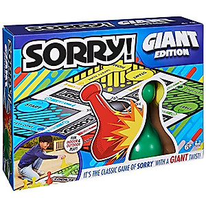 Giant SORRY Classic Family Board Game Indoor Outdoor Retro Party Activity Summer Toy with Oversized Gameboard, for Adults and Kids Ages 6 and up