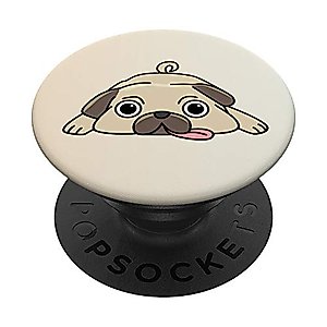 Cartoon Graphic Cute Lovely Funny Dog Pug Laying Gift PopSockets PopGrip: Swappable Grip for Phones & Tablets