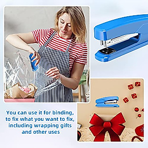 Desktop Stapler School College Office Supplies Portable Durable Staplers for Desk Accessories Heavy Duty Stapler with 25 Sheet Capacity for Home Classroom Office Teacher (Black, Blue, Gray, 6 Pcs)