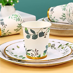 Boosolo Sage Green Bridal Shower Decorations,Sage Green Birthday decorations,Sage Green Plates and Napkins Party Supplies for Wedding,Bridal Shower,Baby Shower,Baptism Decorations(24 Guest)