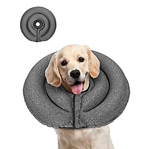 MIDOG Dog Cone Collar for Large Medium Dogs, Soft Inflatable Dog Cone Alternative After Surgery, Adjustable Protective Recovery Cone - Alternative E Collar Does Not Block Vision (Gray, L, Patented)