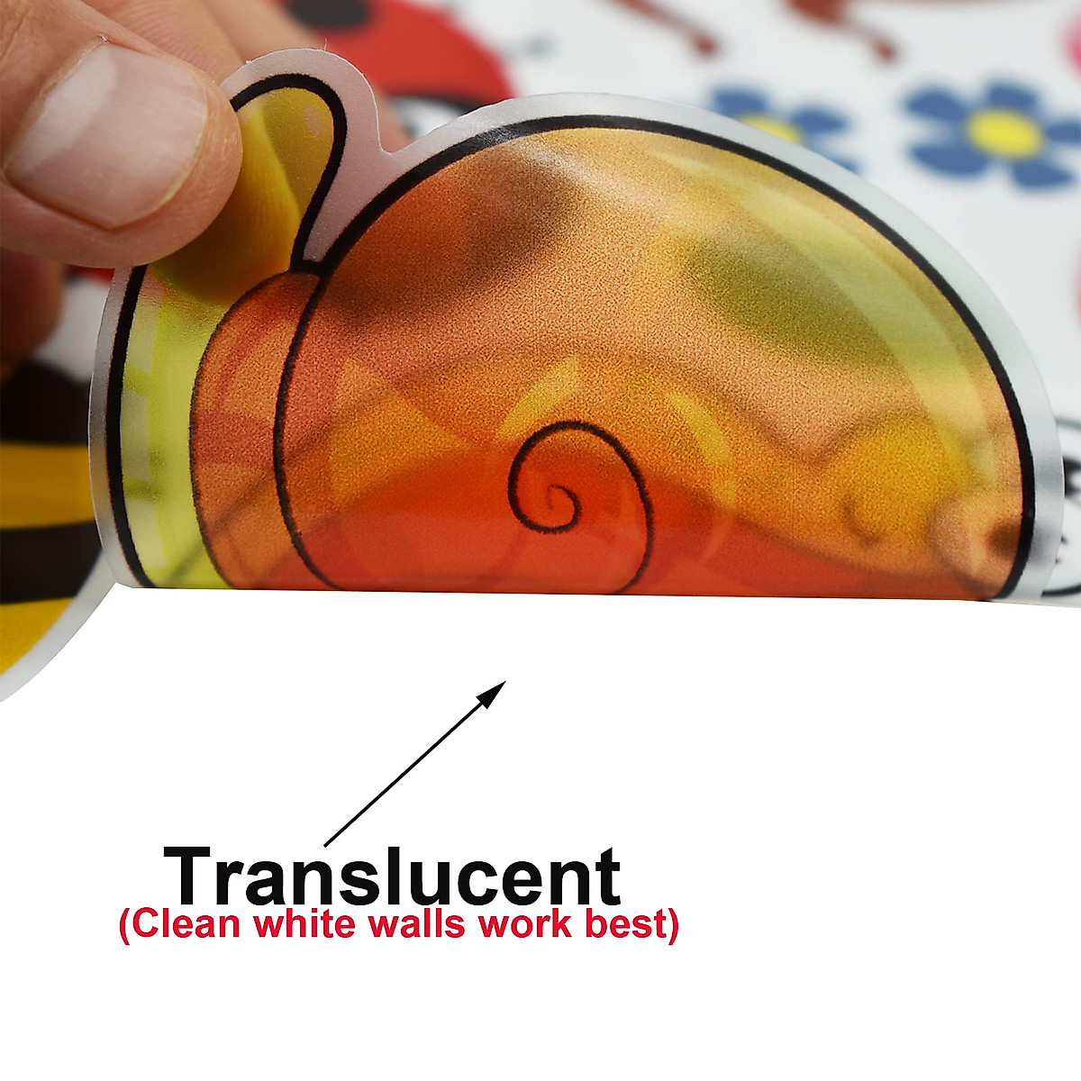 Maydahui Cartoon Insect Wall Decals Stickers (50 x 50 Inch) Butterfly Ant Flower Leaf Caterpillar Ladybug Dragonfly Mantis Snail Bird Little Bee Snake Cloud Butterfly DIY Removable Cute Animals Wall