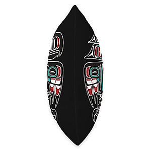 Native Art Northwest Pacific Haida Tlingit Native Raven Totem Throw Pillow, 18x18, Multicolor
