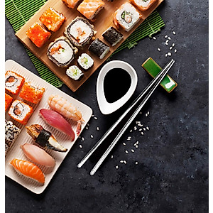 Mandala Crafts Titanium Chopsticks with Case – Titanium Travel Chopsticks with Case – Dishwasher Safe Titanium Square Chopsticks 1 Pair