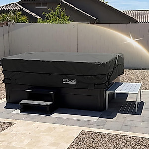 ULTCOVER Waterproof 600D Polyester Square Hot Tub Cover Outdoor SPA Covers 76 x 76 inch, Black