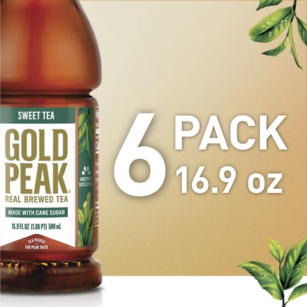 Gold Peak Tea, Sweet Tea, 16.9 fl oz, 6 Pack