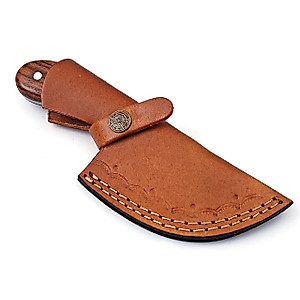 Bushcraft Handmade Damascus Steel Fixed Blade Skinning Hunting Knife With Gut Hook Best For Outdoor Camping Skinner Deer Fishing Hiking Edc Survival Knives For Men (Rose Wood)