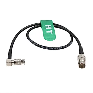 HangTon Micro BNC to Female BNC SDI Cable for Blackmagic Video Assist 4K 5" Monitor, Micro Studio Camera 4K G2, Right Angle High Density 6G-SDI 60cm