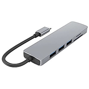 GPPZM Type-C Hub to HDMI-Compatible Adapter 4K 3 USB C Hub with TF Security Digital Reader Slot for MacBook Pro